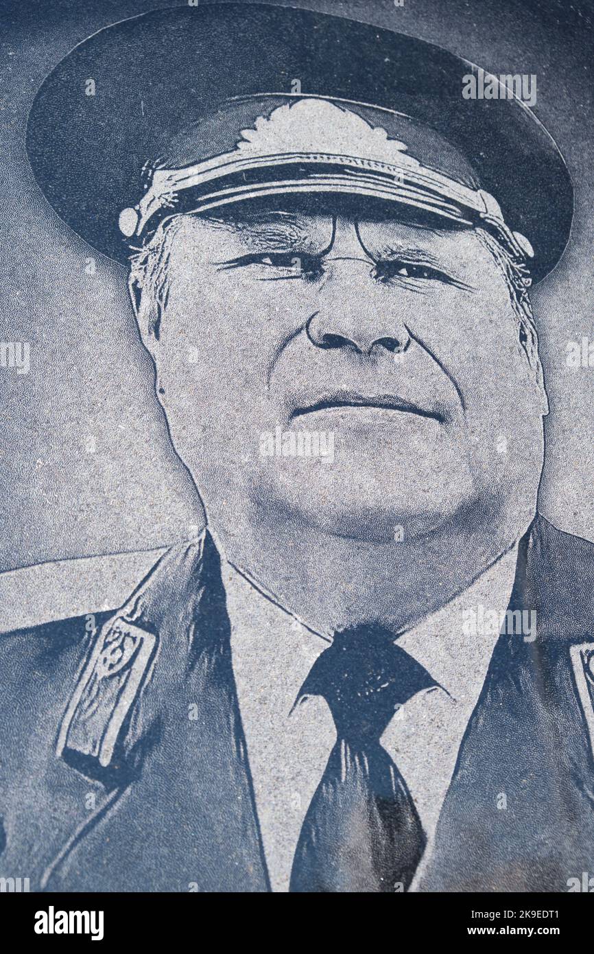 An example of one of the fallen men, etched in black granite on the ...