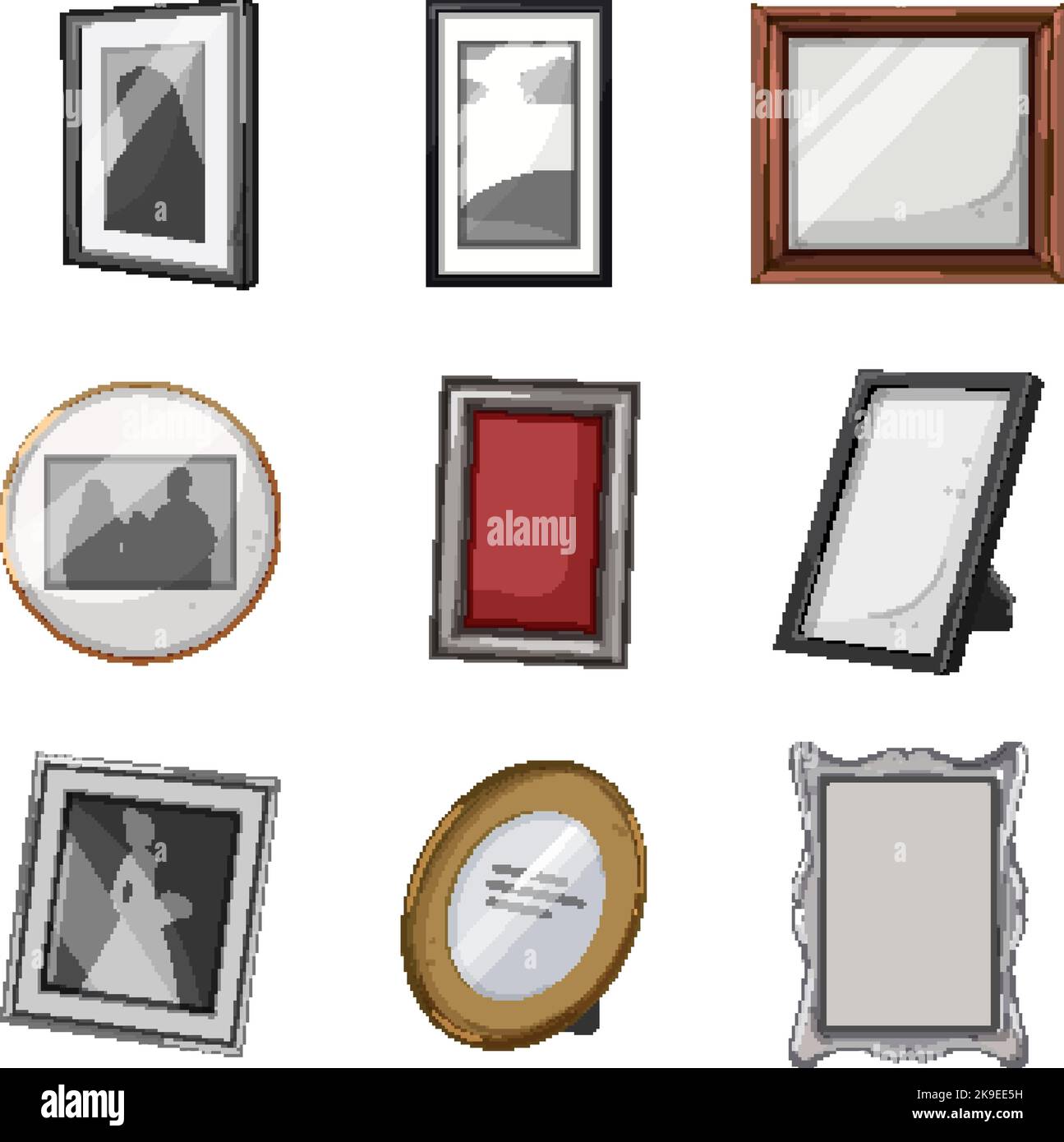 photo frame set cartoon vector illustration Stock Vector Image & Art ...