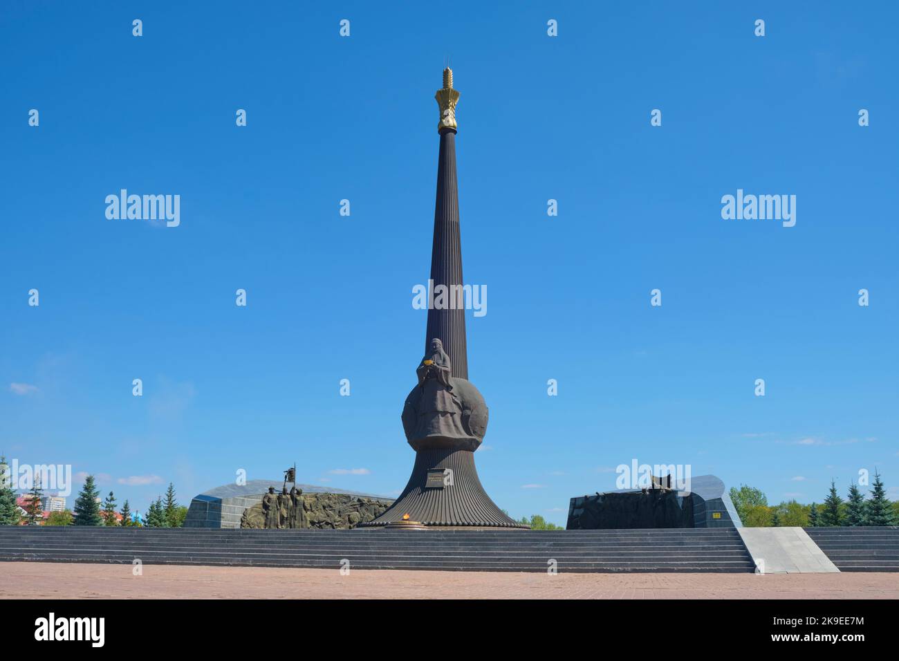 A view of the Mother with gold bowl on the black column. At the ...