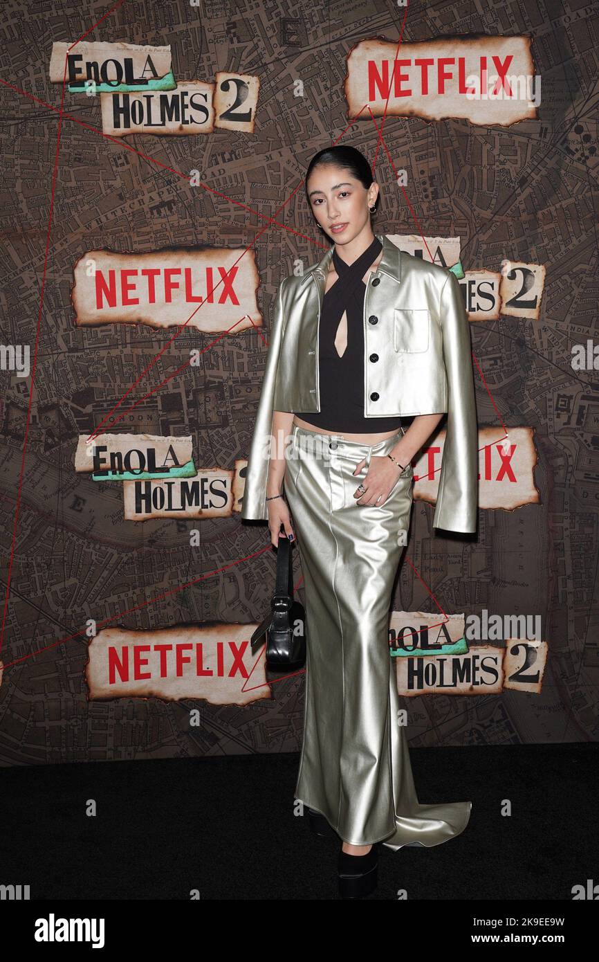 New York, NY, USA. 27th Oct, 2022. Renata Cerda at arrivals for ENOLA ...