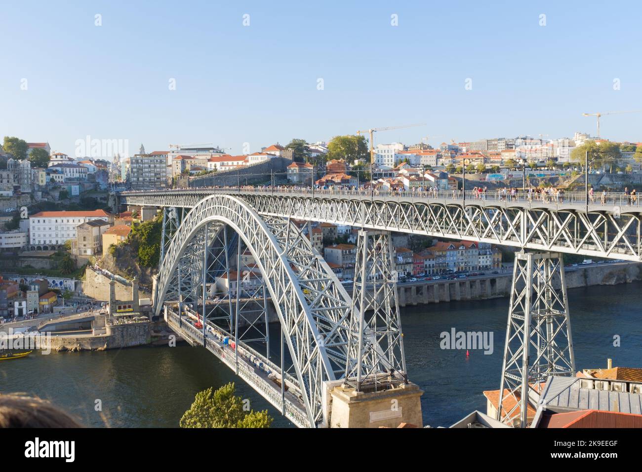 Iron bridge called Dom Luis bridge in Porto, Portugal crossing the ...