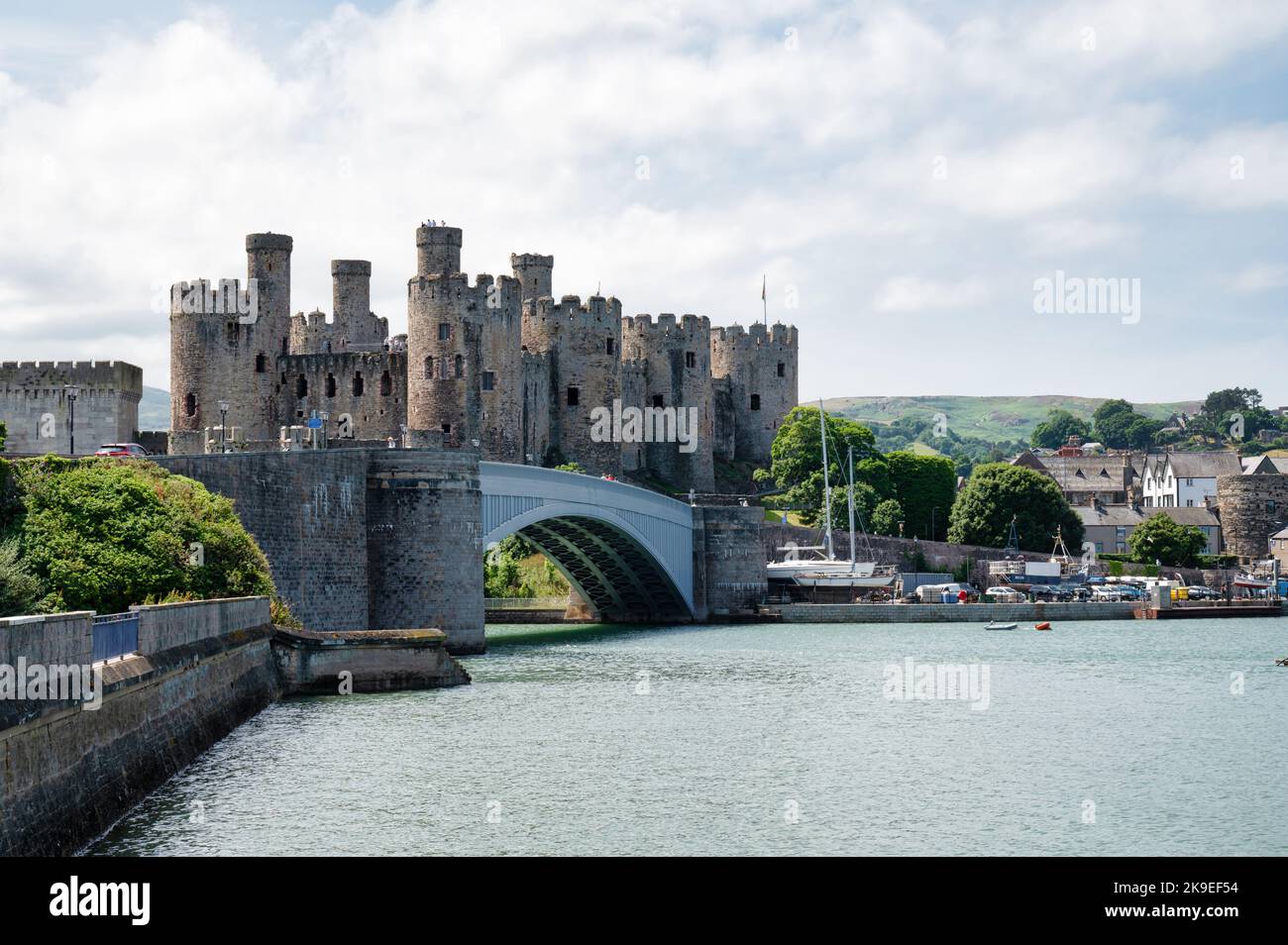 Conwy, UK- July 16, 2022: The Bridge in front of Conwy Castle in the ...