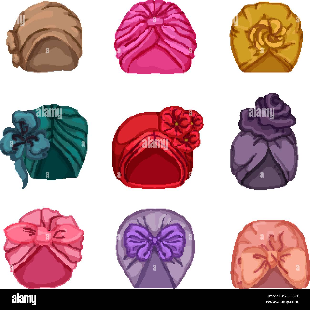 turban indian set cartoon vector illustration Stock Vector Image & Art ...