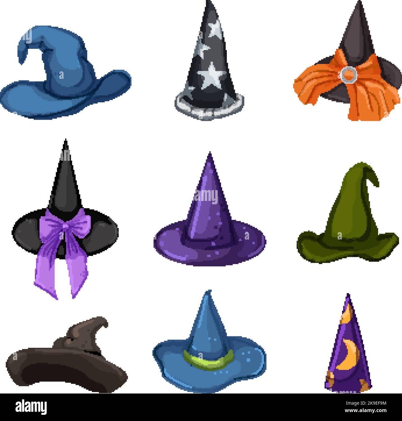 wizard hat set cartoon vector illustration Stock Vector Image & Art - Alamy