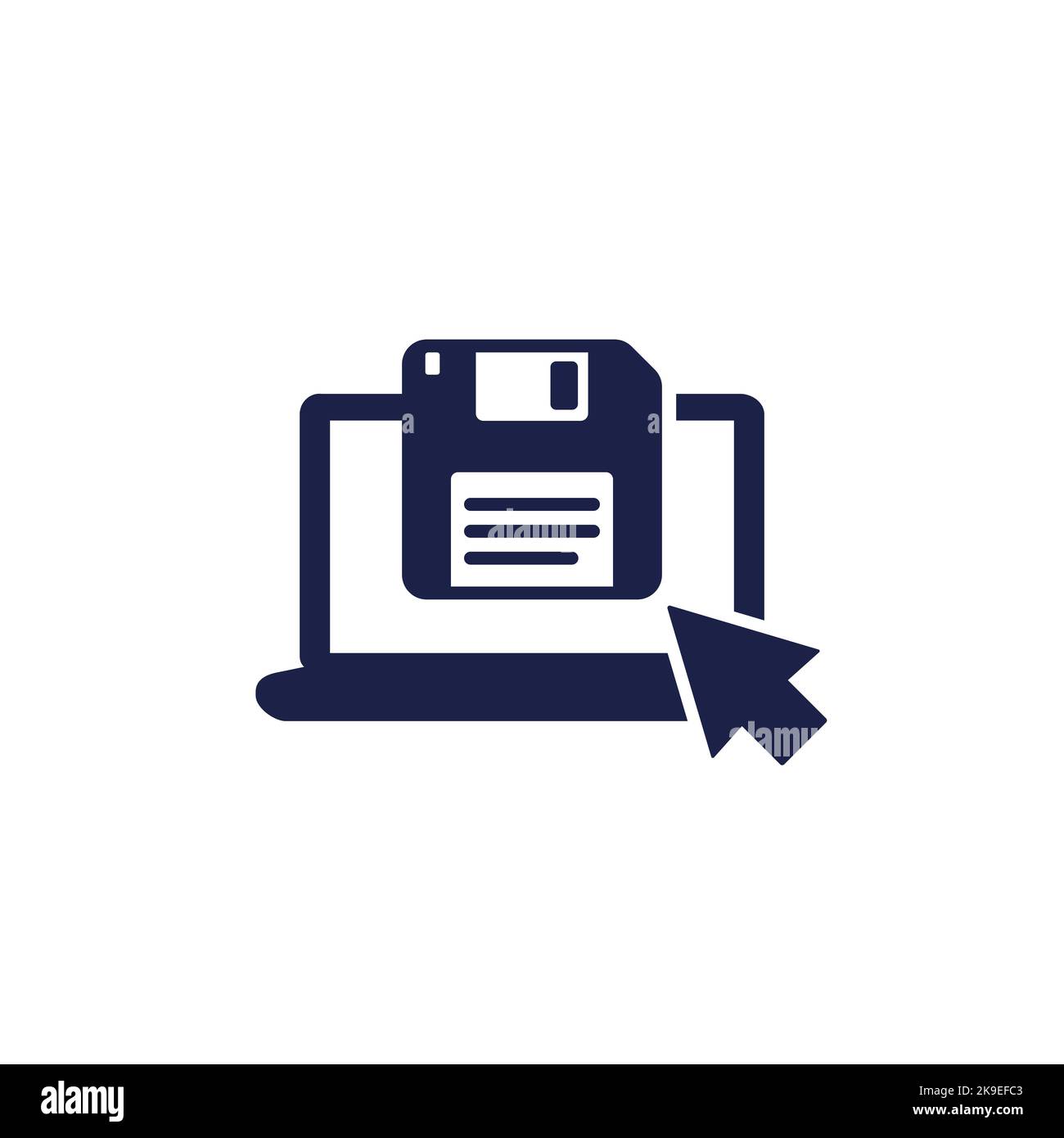 Laptop with floppy disk Stock Vector Images - Alamy