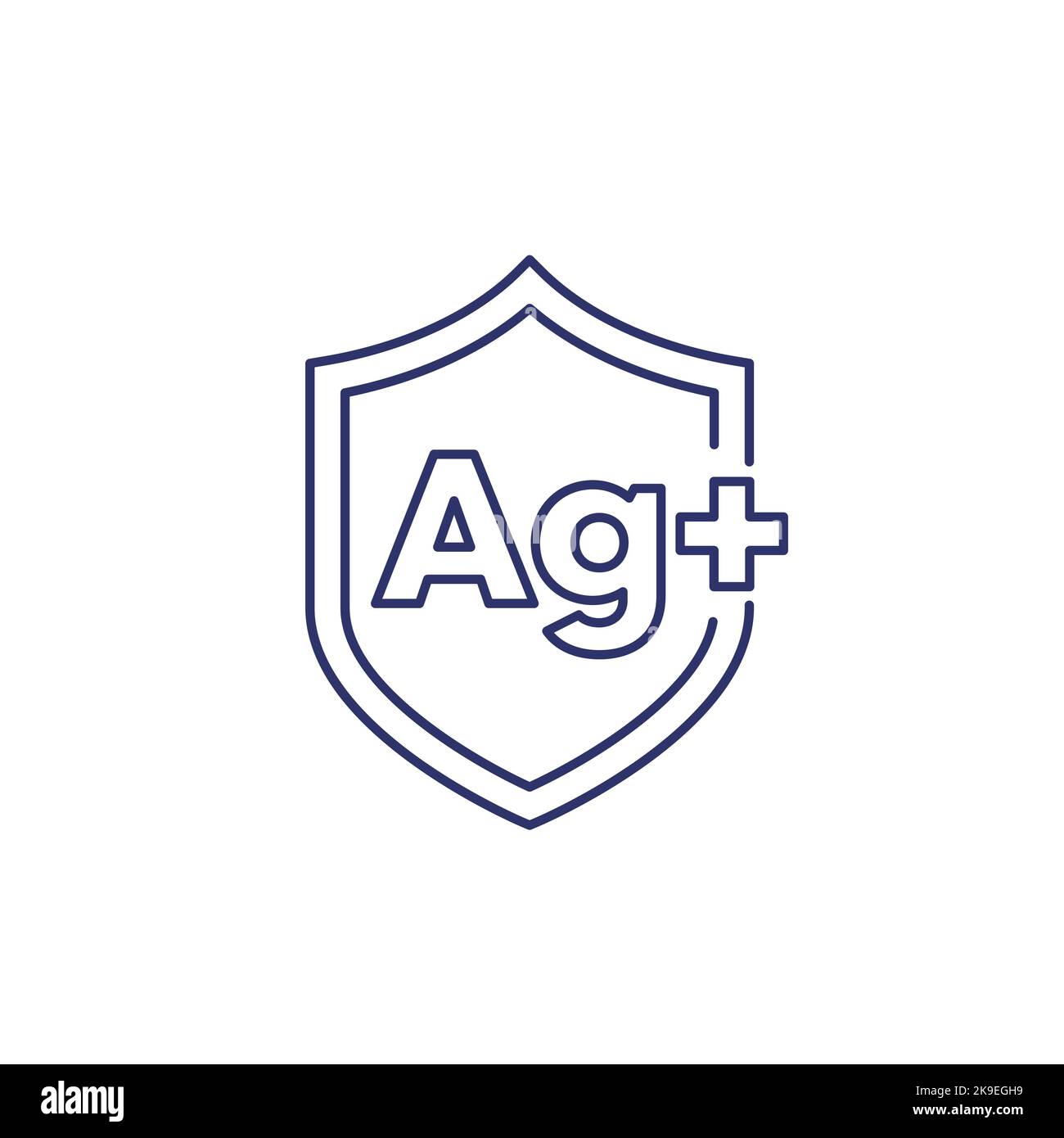 Silver ions and antibacterial protection line icon Stock Vector Image ...