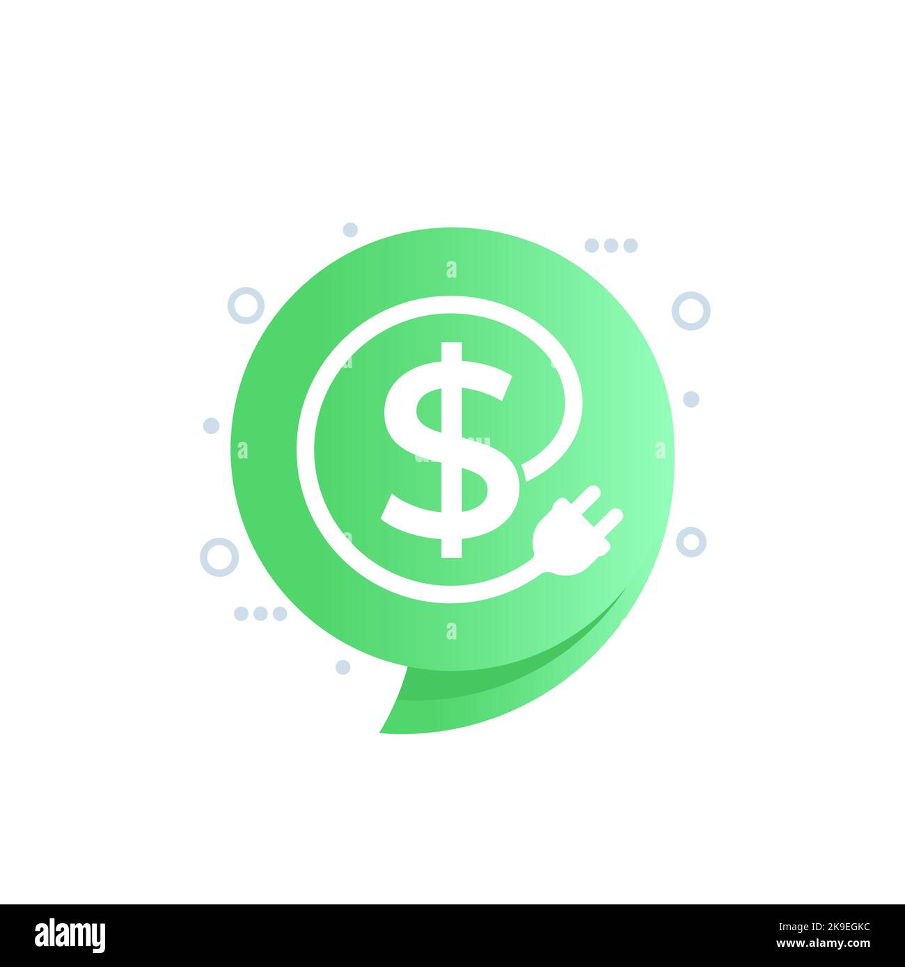 electricity, energy cost icon with a plug, vector Stock Vector Image ...