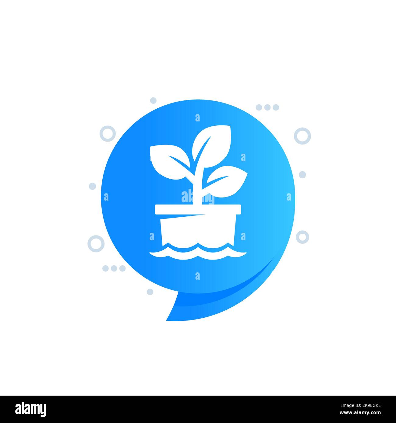 hydroponic farming icon with a plant in water Stock Vector Image & Art ...