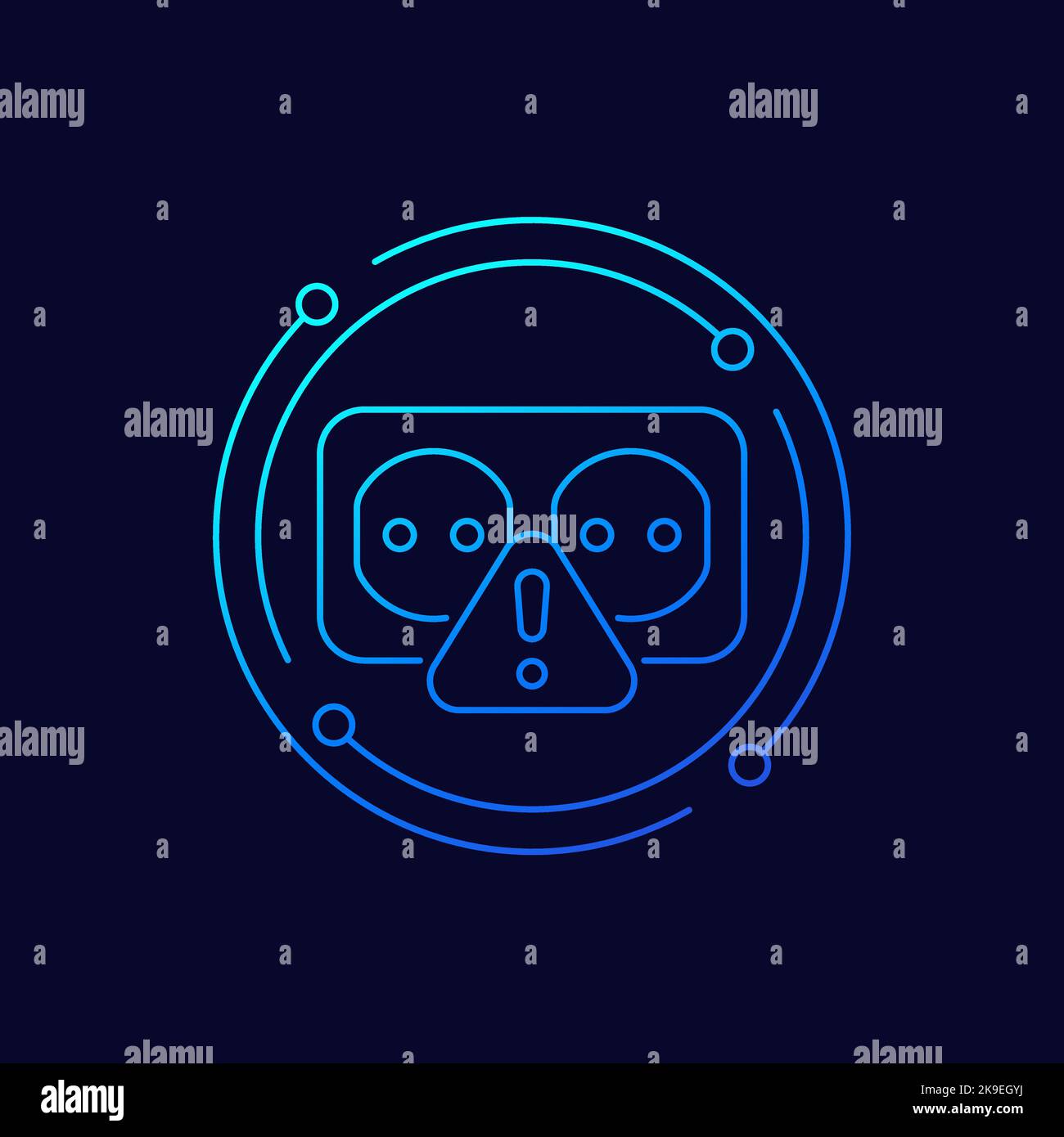 Socket Warning Power Outlet Line Icon Stock Vector Image And Art Alamy