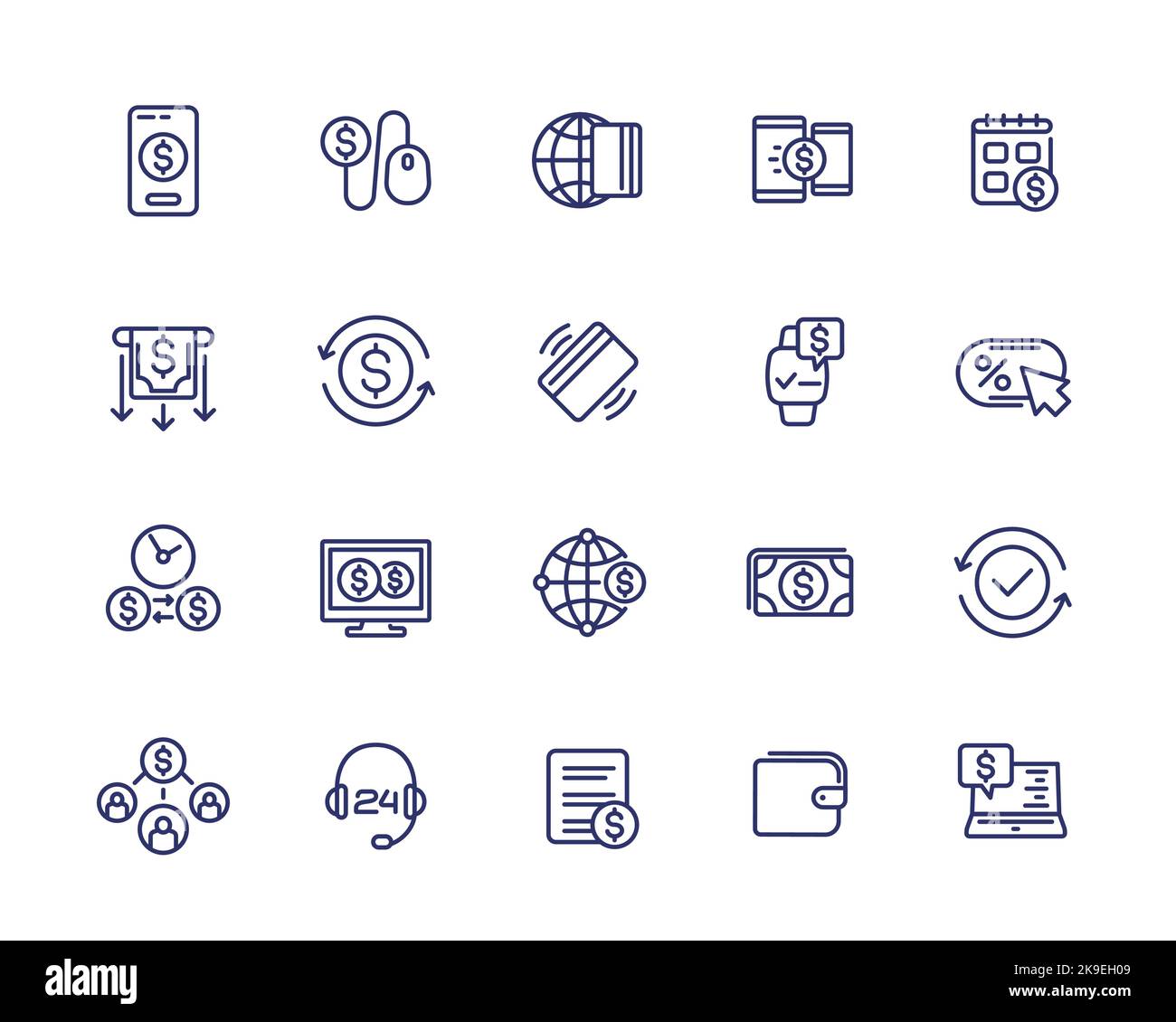 Card payments vector line Cut Out Stock Images & Pictures - Alamy