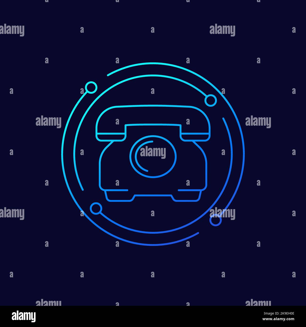 old phone icon, retro telephone line vector Stock Vector Image & Art ...