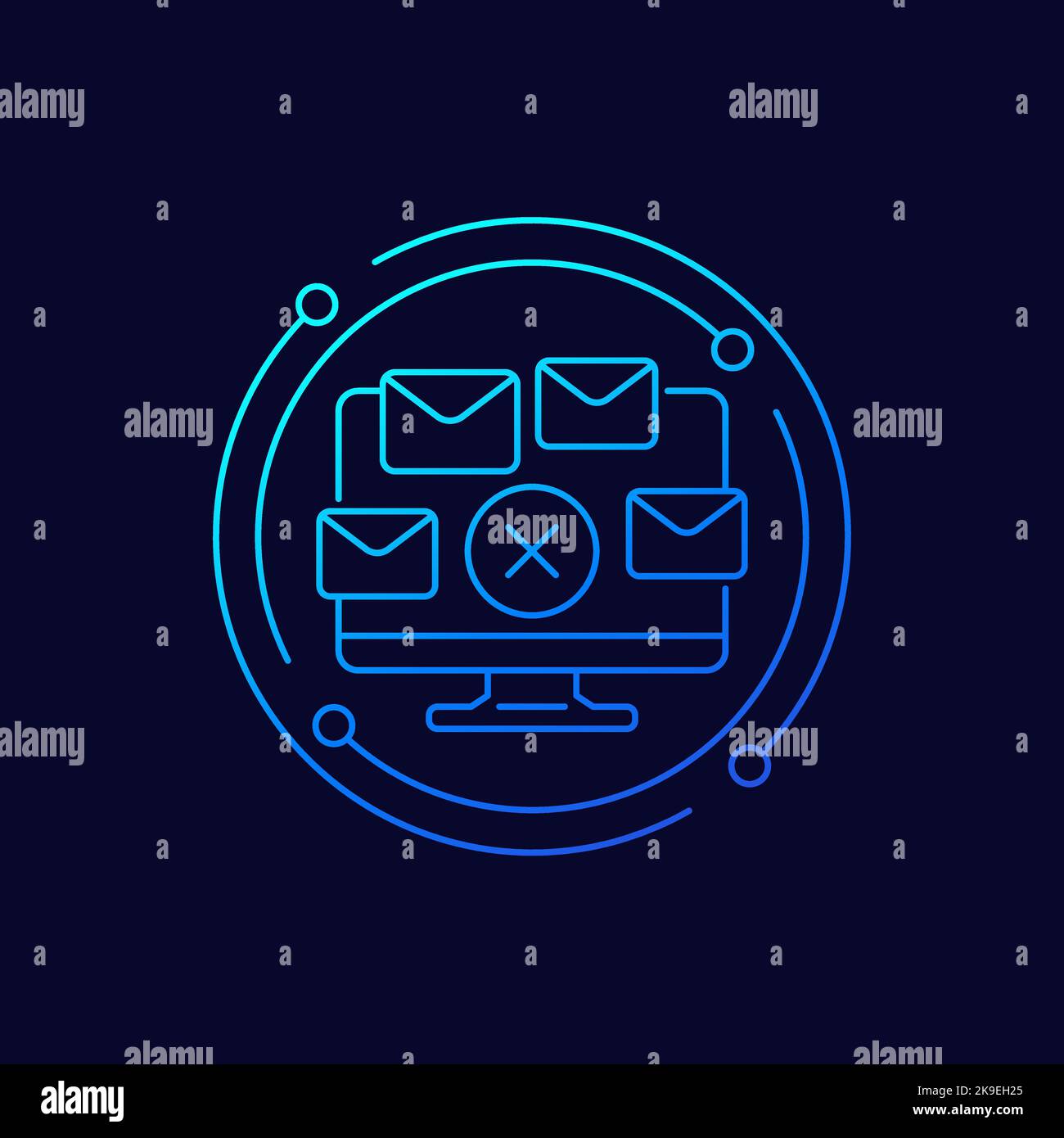 Delete mail messages, emails line icon for web Stock Vector Image & Art ...