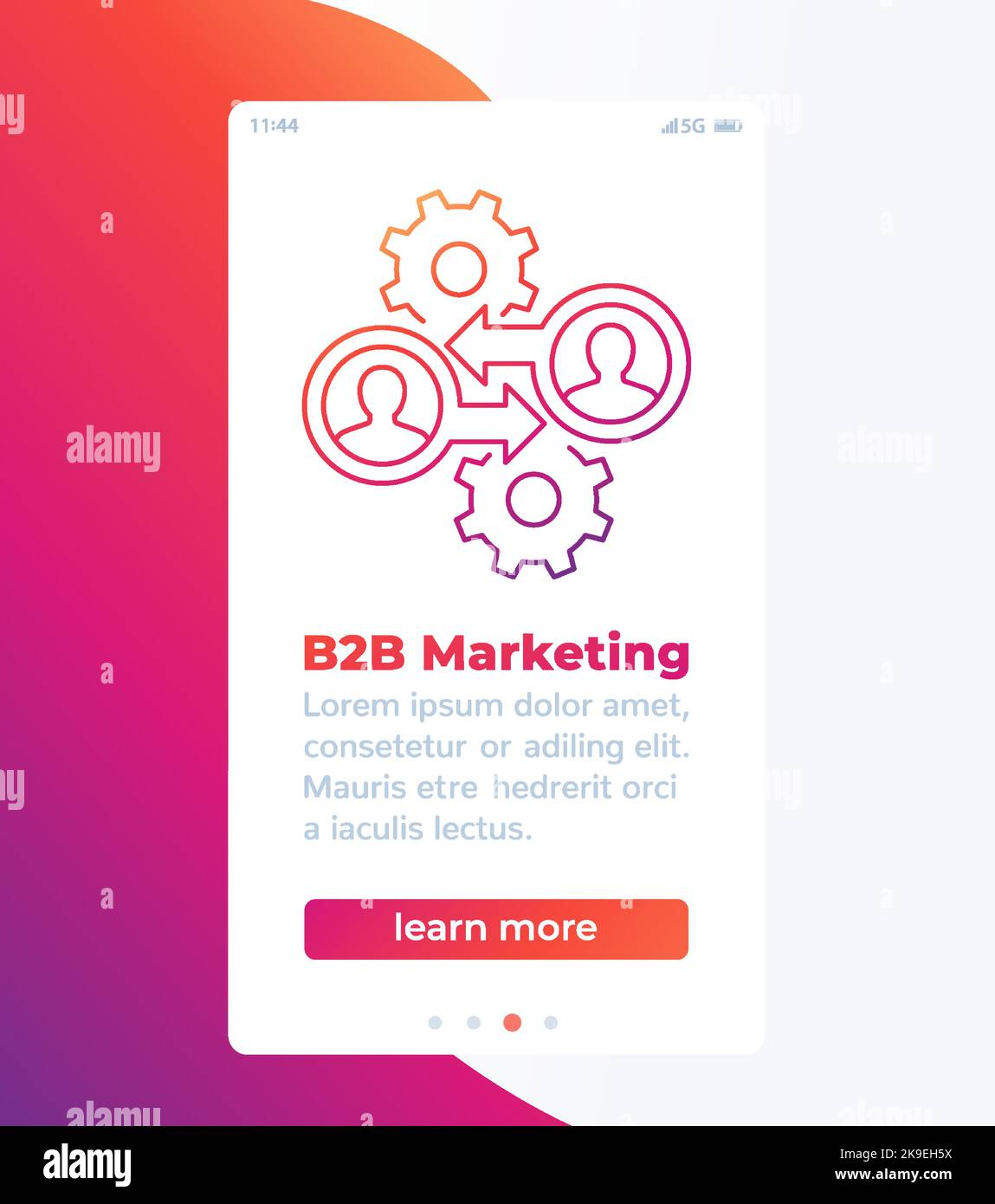 b2b marketing banner design with line icon Stock Vector Image & Art - Alamy