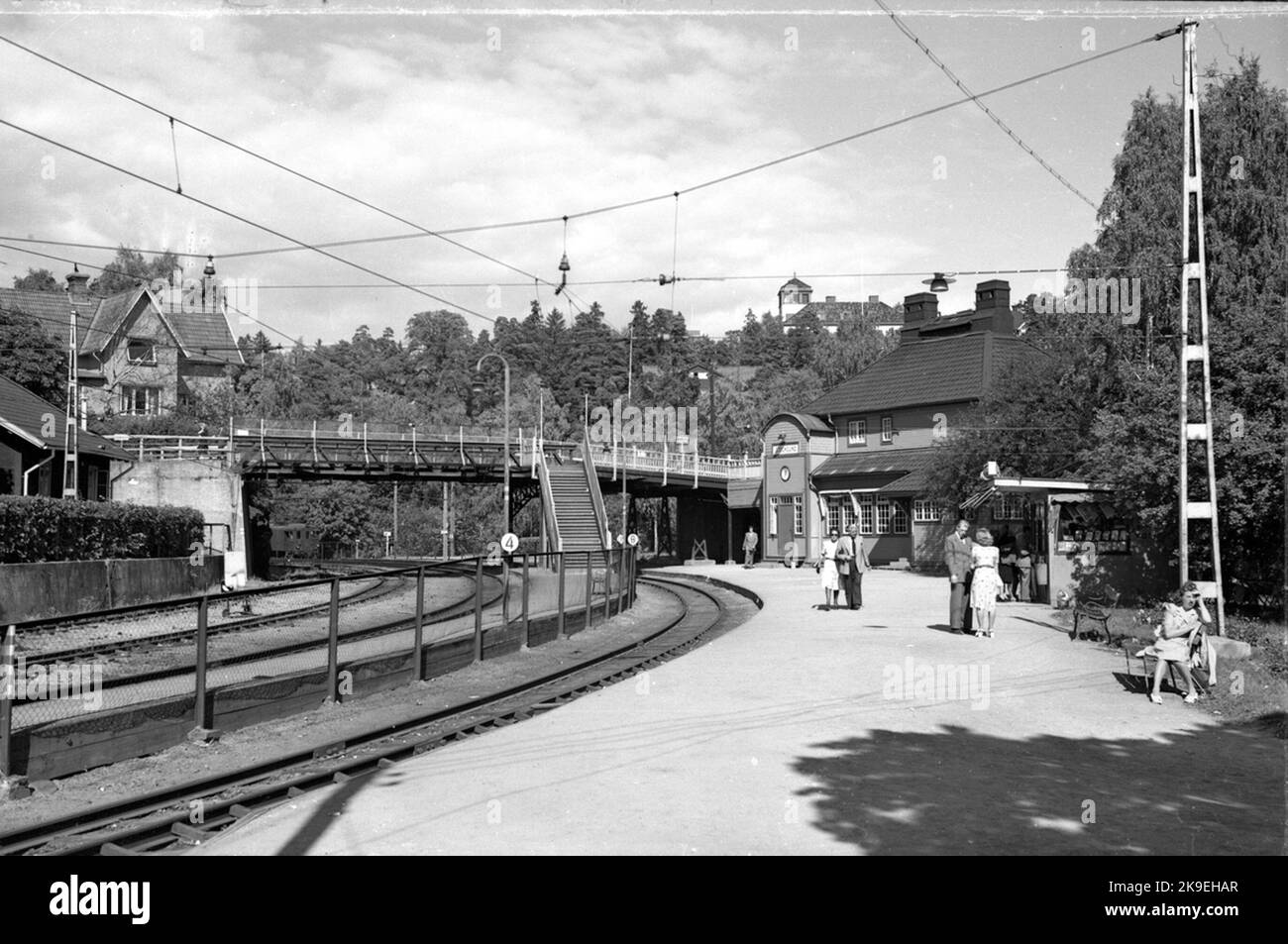The railway station in Stocksund Stock Photo - Alamy