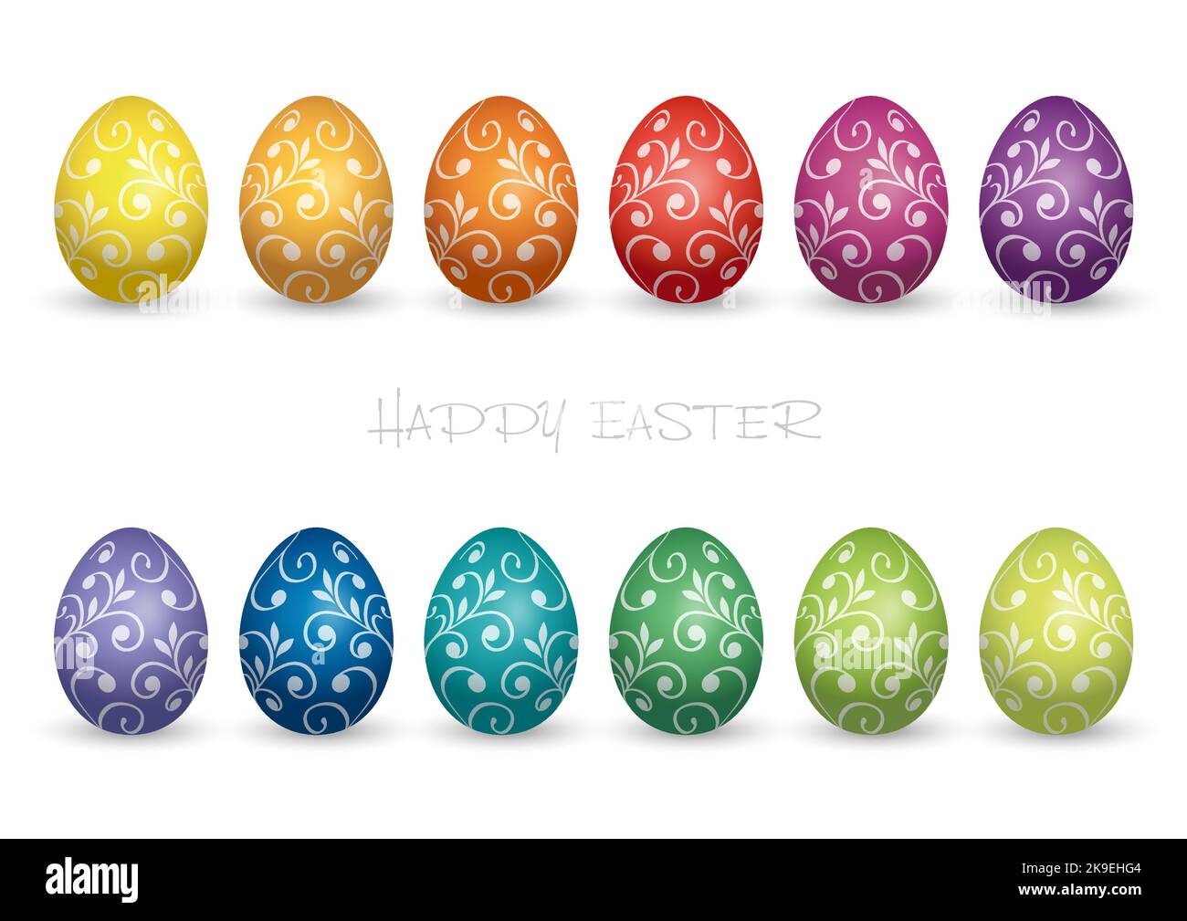 Colorful Easter Egg With Decorations Vector Illustration Set Isolated ...