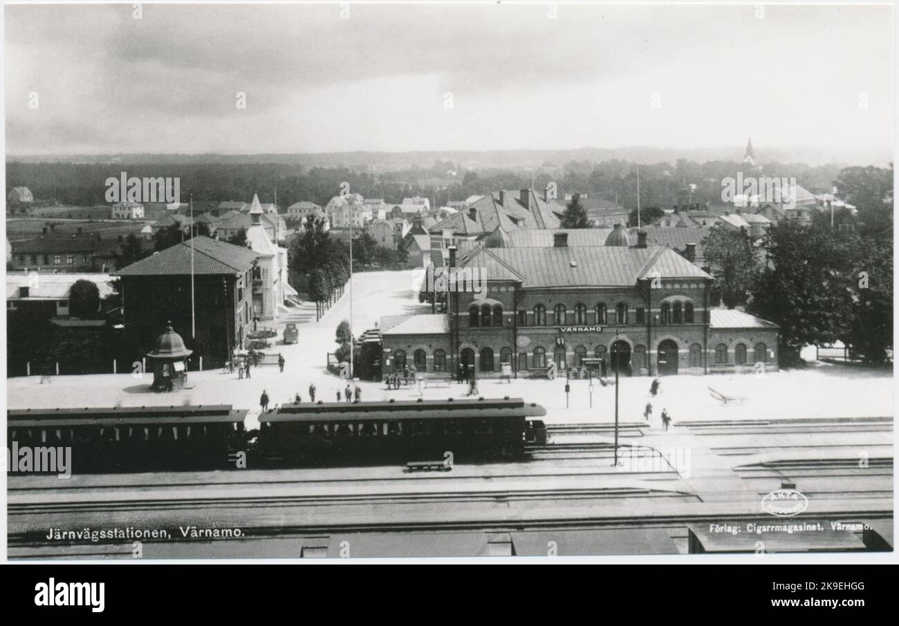 Värnamo Station.halmstad-Nässjö Railway, HNJ. The first station house ...