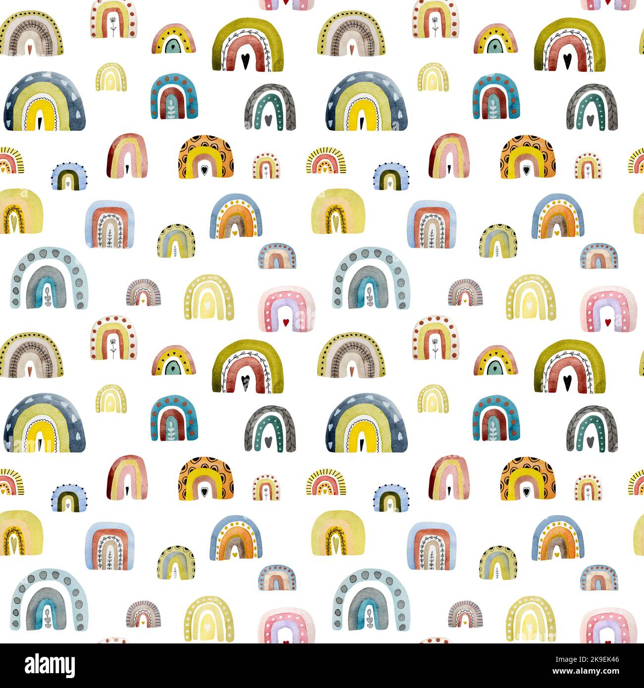 Watercolor rainbow pattern Stock Photo - Alamy