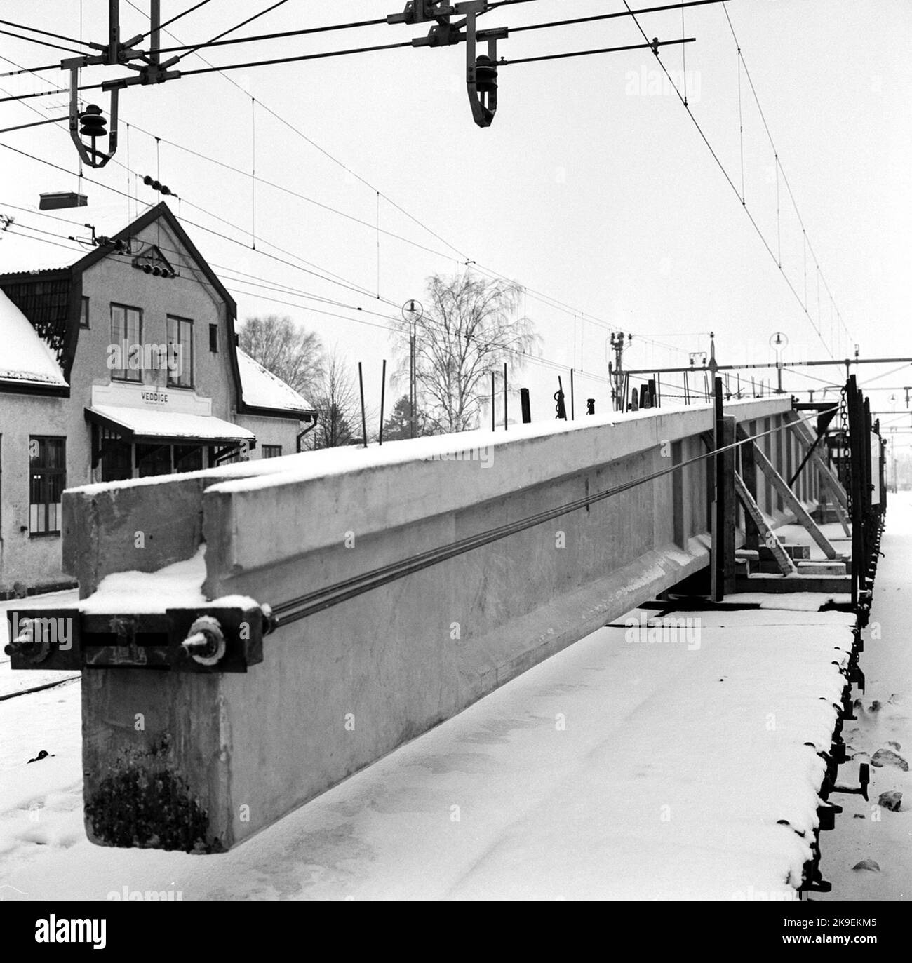Transport of concrete beam from string concrete in Veddige Stock Photo ...