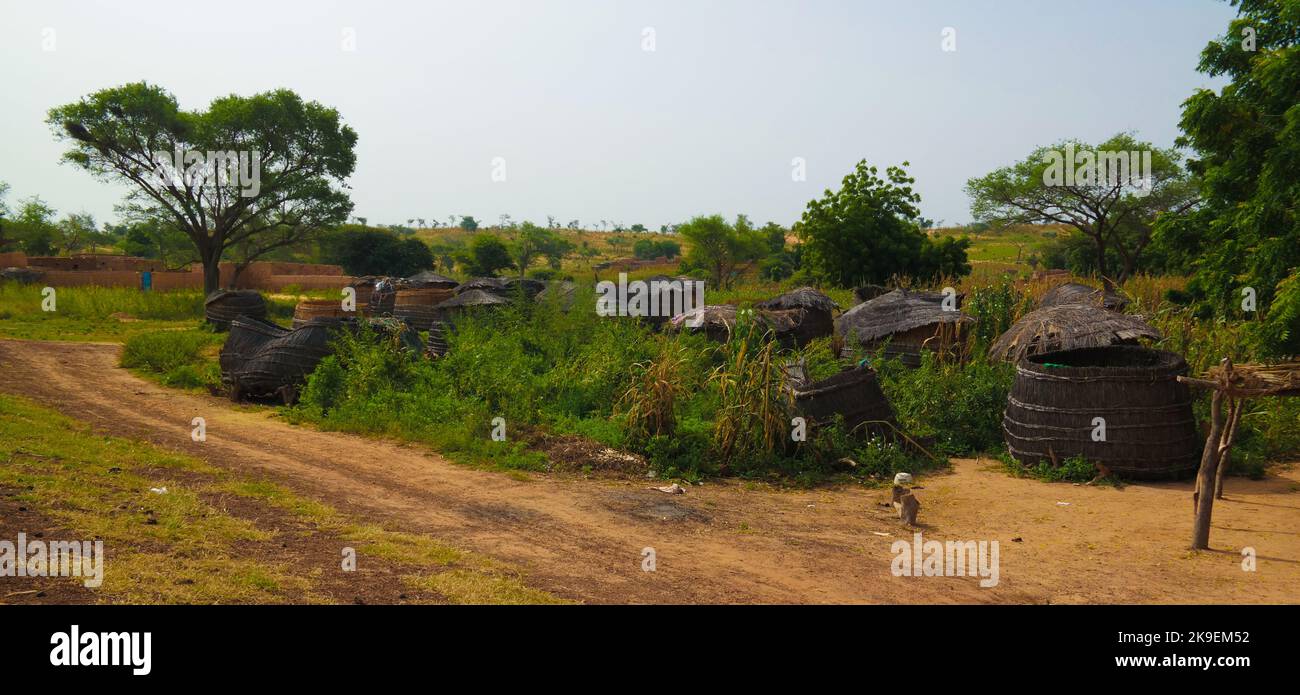 Panoramic view to Bkonni village of Hausa people near Tahoua, Niger ...