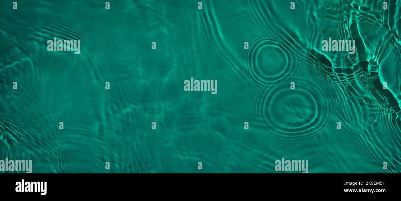 transparent dark green clear calm water wave surface texture banner ...