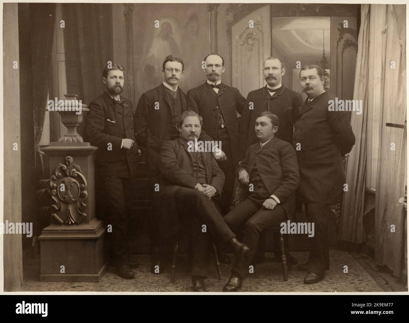 Group photo of railway officials Stock Photo - Alamy