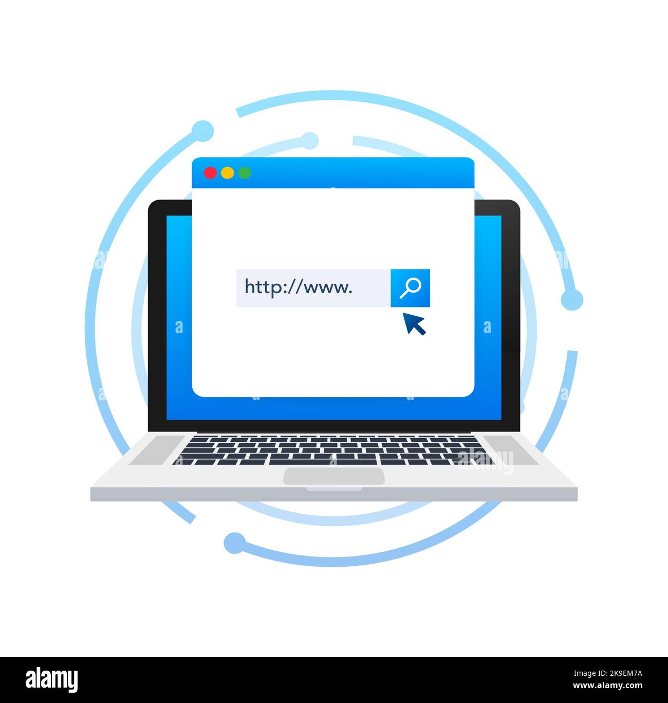 Search button and click, search Bar for browser. Vector stock ...