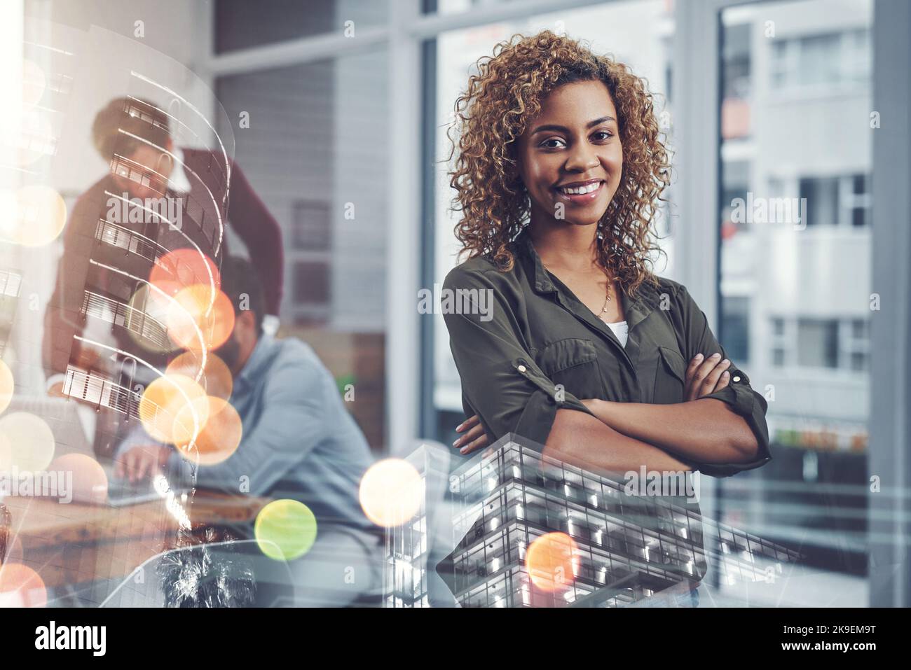 Everyone loves working in a positive environment. Portrait of an ...