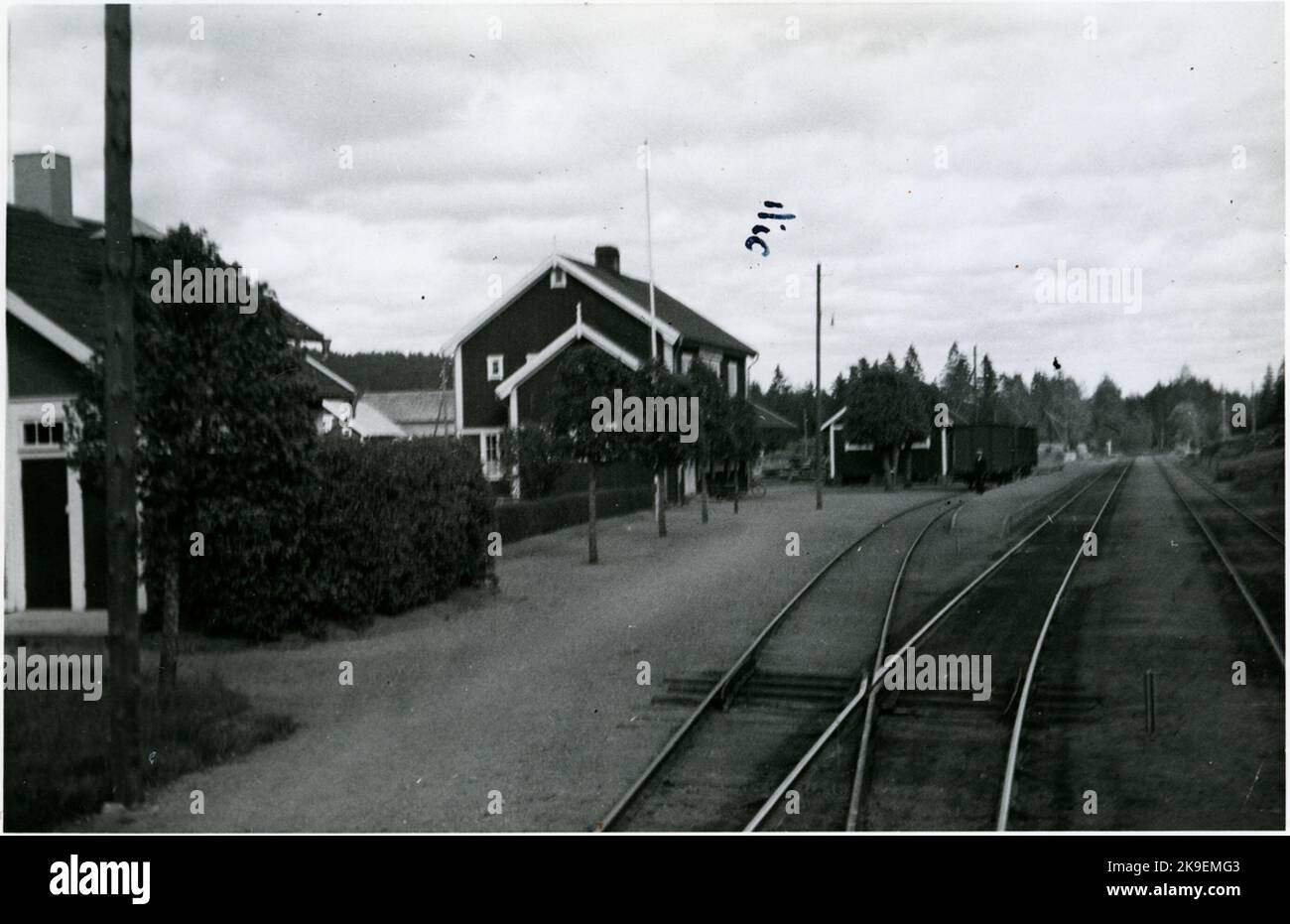 Station built in 1873. Stationshuset, two floors in wood, newly built ...