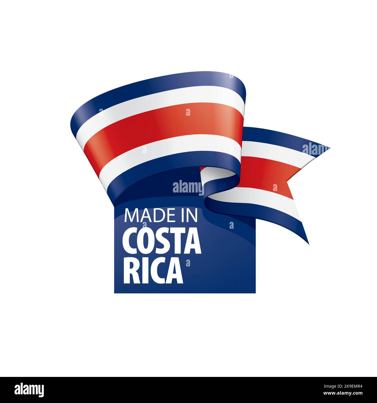 Costa Rica flag, vector illustration on a white background Stock Vector ...