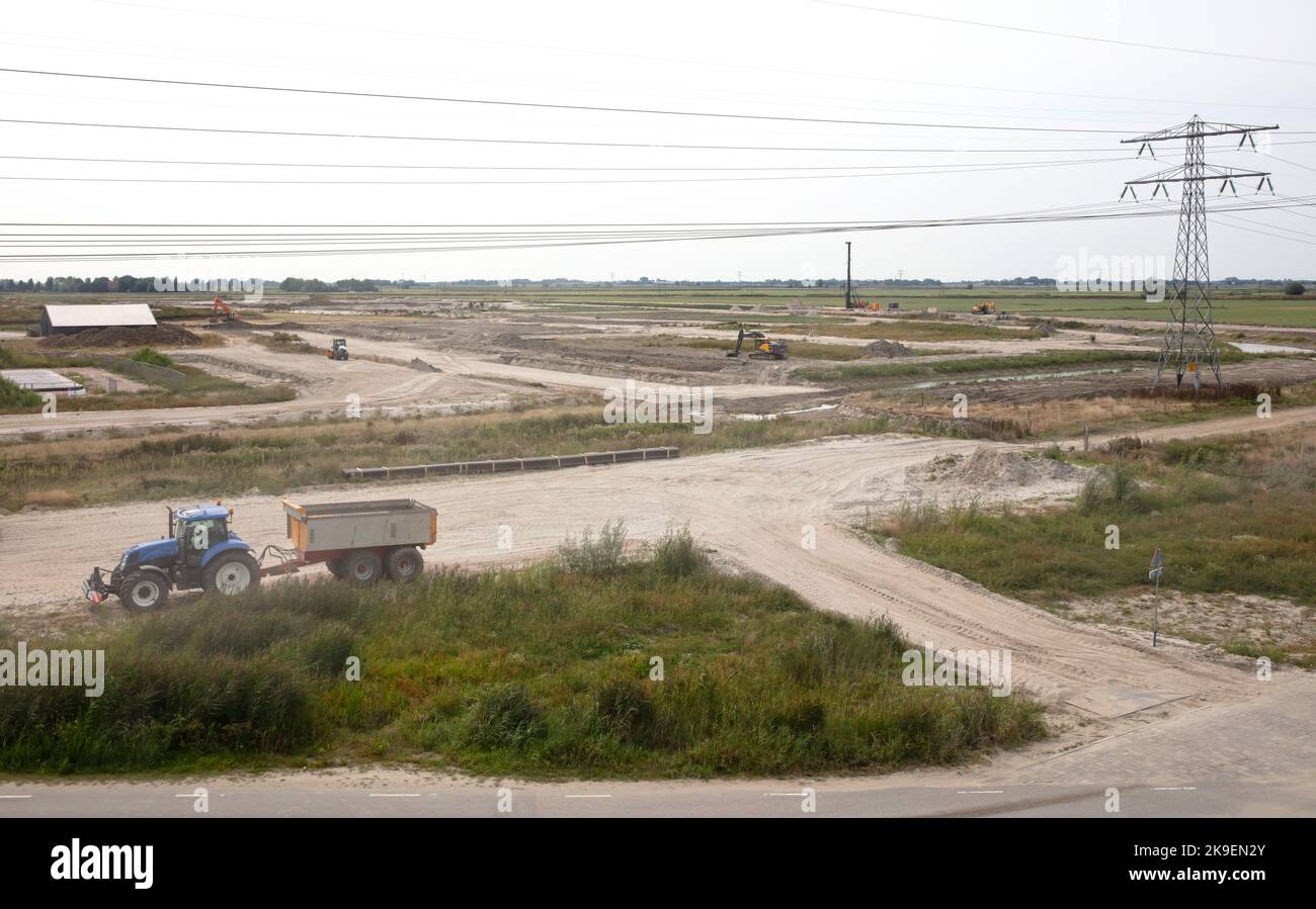 Construction site in the Netherlands, almost ready to build new houses ...