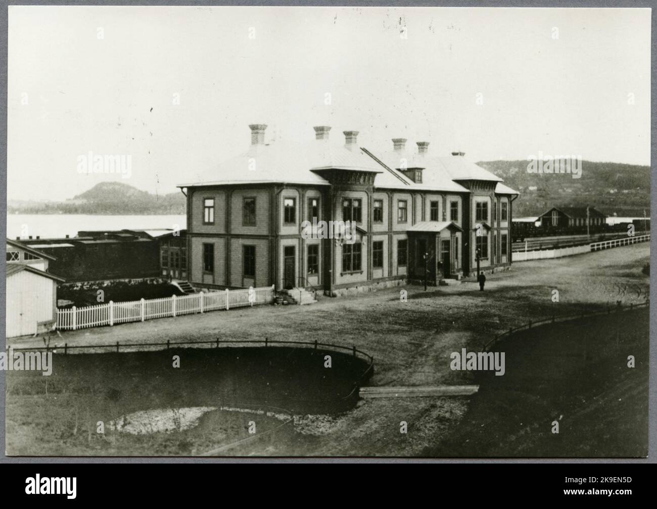 The railway station in Östersund 1880 Stock Photo - Alamy