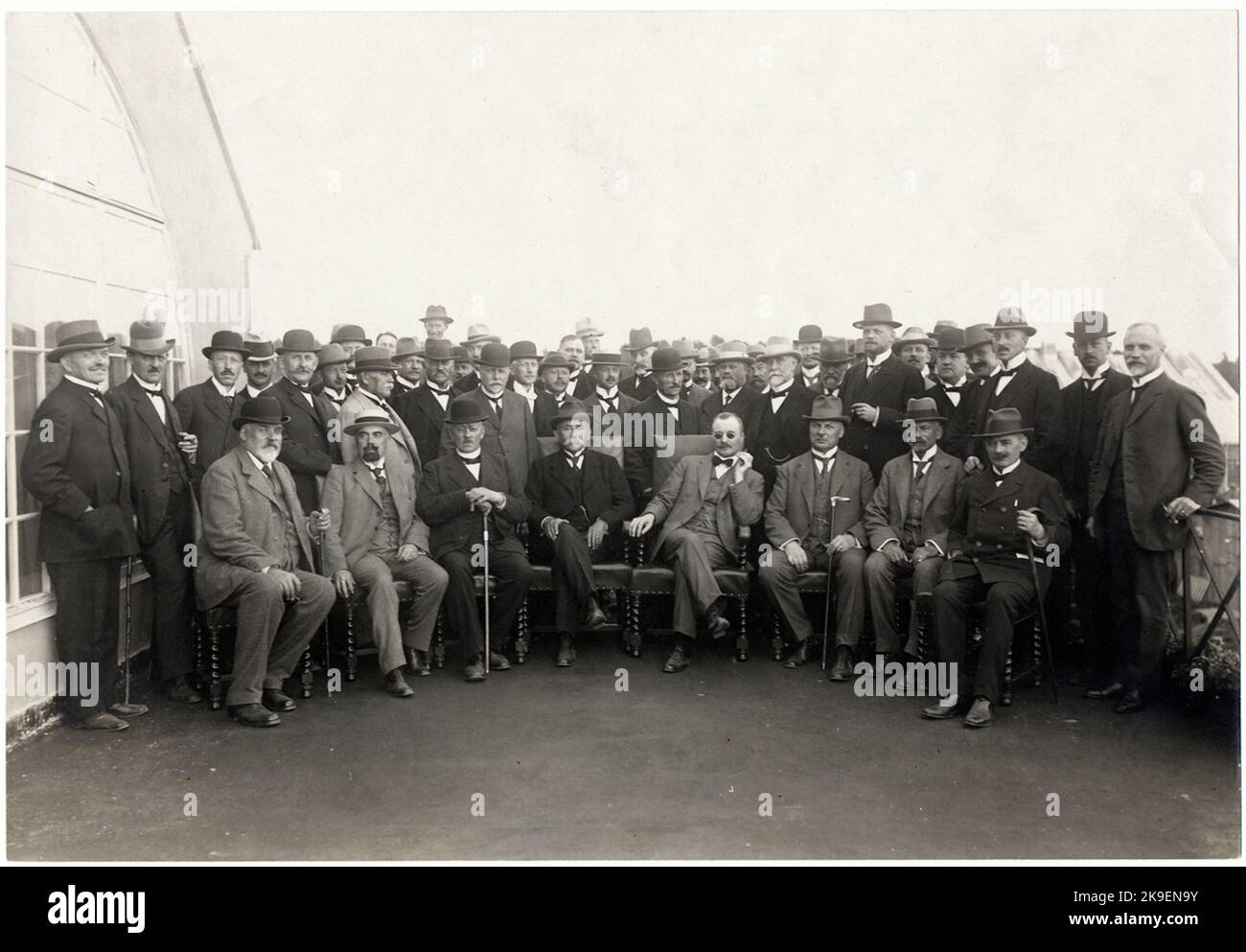 Group photo taken at AGA's facility at Lidingö. The man in the front ...