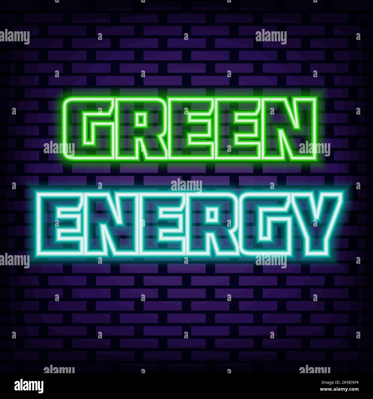 Green Energy Neon signboards. Neon script. Light banner Stock Vector ...