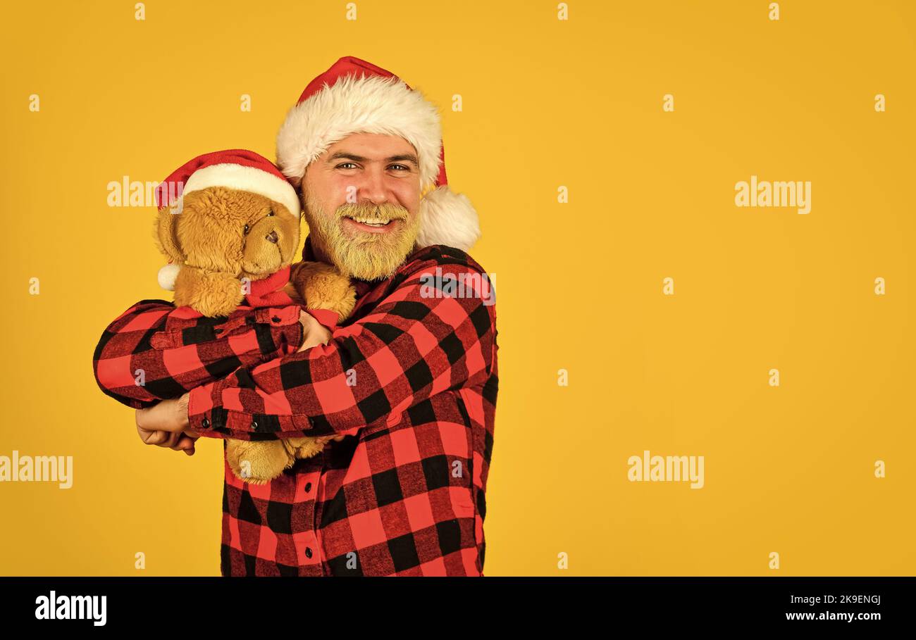 Santa Claus. Mature man with long beard. Christmas spirit. Christmas ...