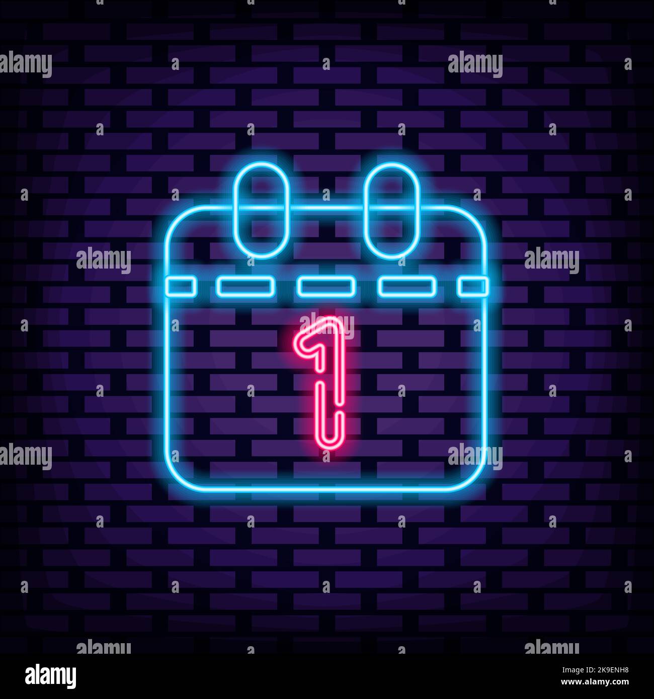 1 January New Year Neon sign. Bright signboard. Light banner Stock ...