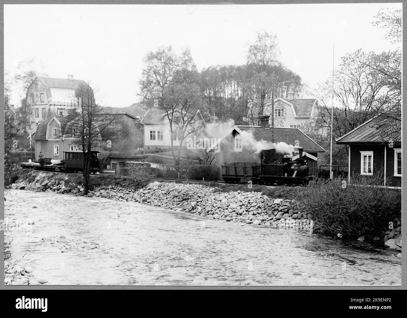 Munkedals Railway, MJ Lok 1 on the line between Munkedal's mill and ...