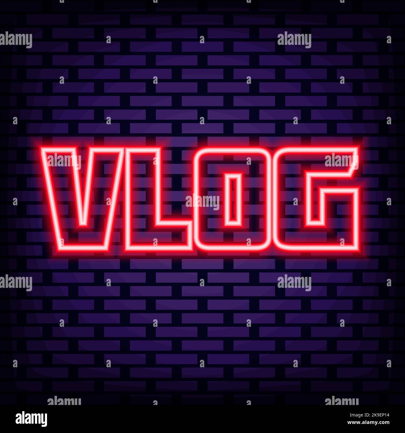 Vlog Neon Sign Vector. Neon script. Night advensing Stock Vector Image ...