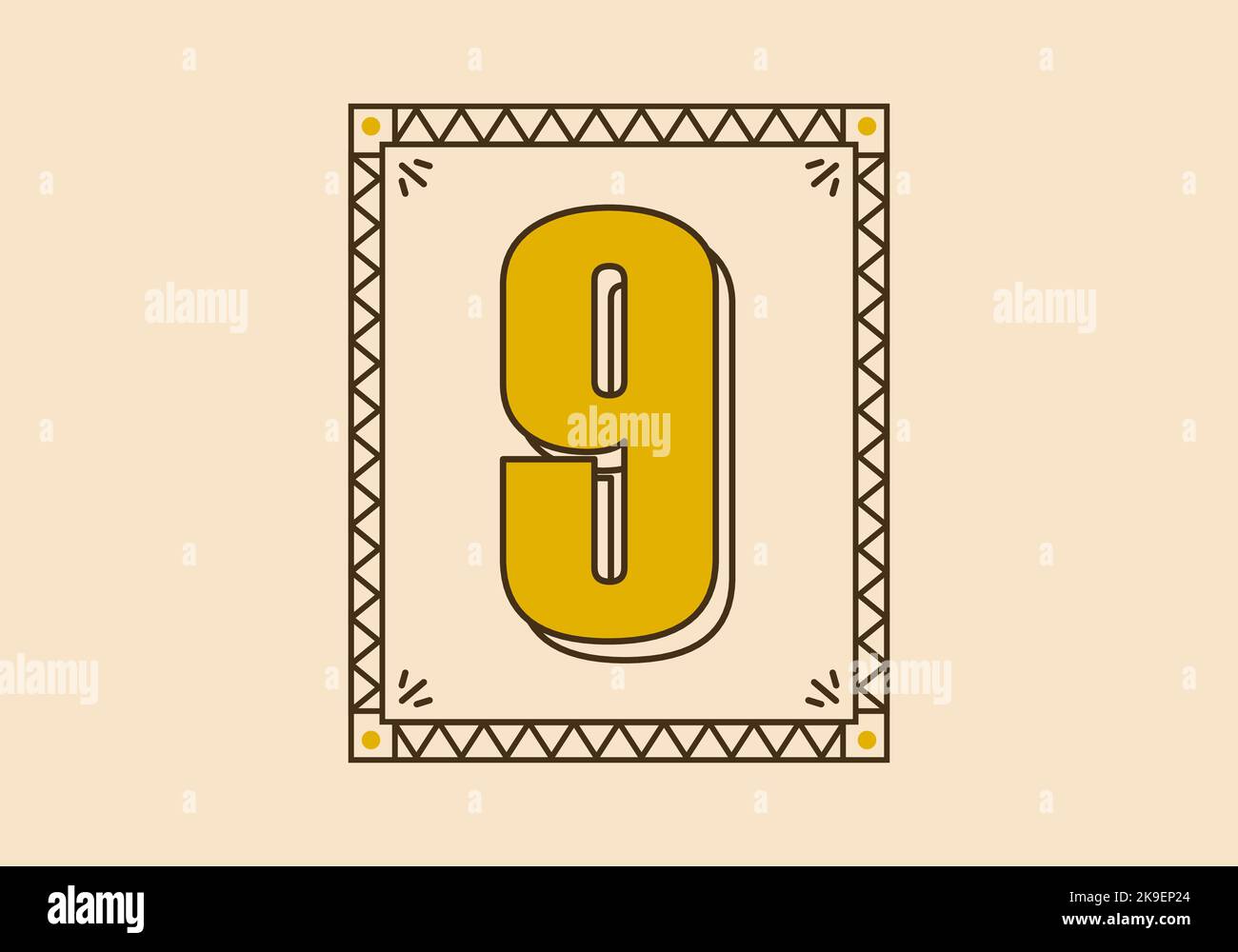 Number 9 type typeface Stock Vector Images - Alamy