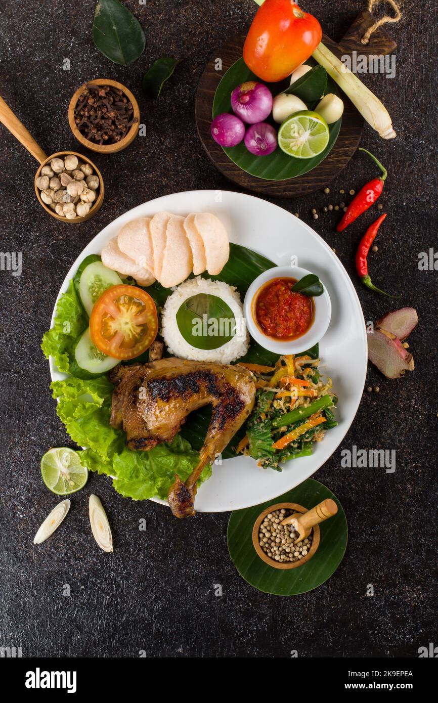 Ayam Bakar or Roasted Chicken with herb and spice from Indonesia ...