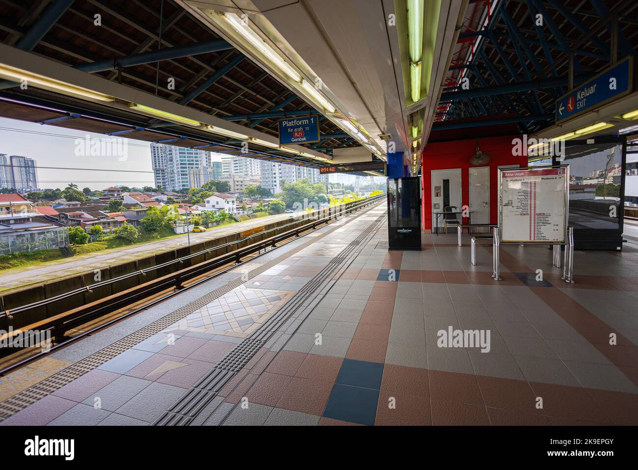 Kuala Lumpur, Malaysia - August 21, 2022: Empty MRT station Asia Jaya ...