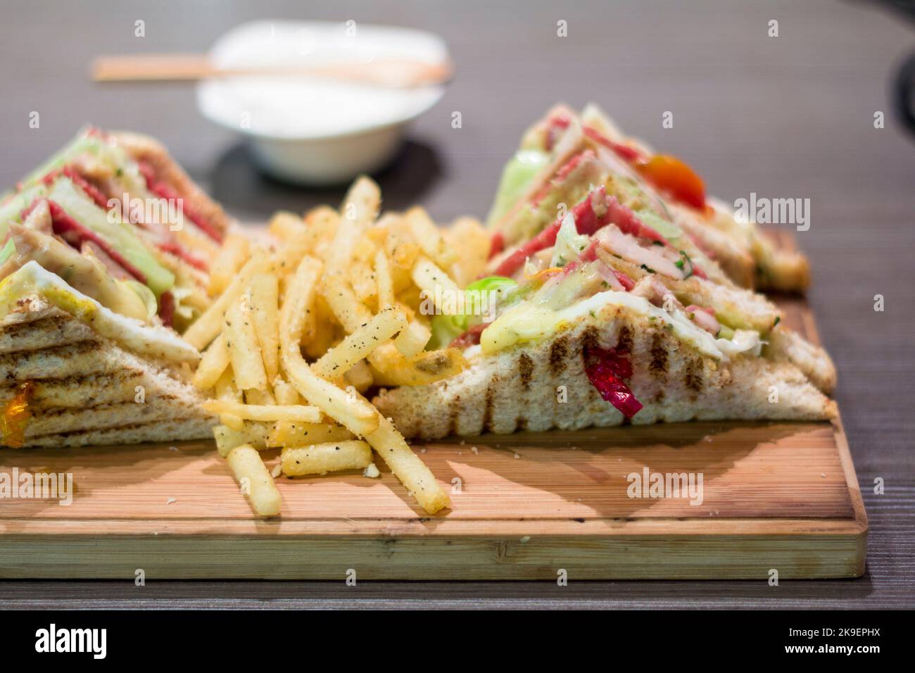 Club sandwich at a cafe in Cebu City, Philippines Stock Photo - Alamy
