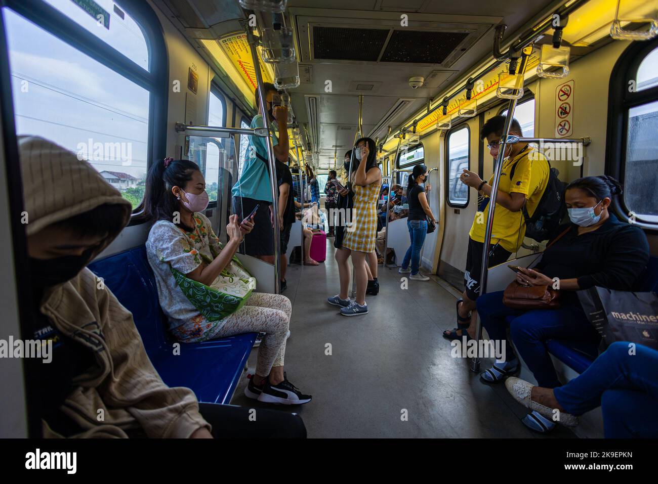 Kuala Lumpur, Malaysia - August 21, 2022: Inside a MRT train of the ...