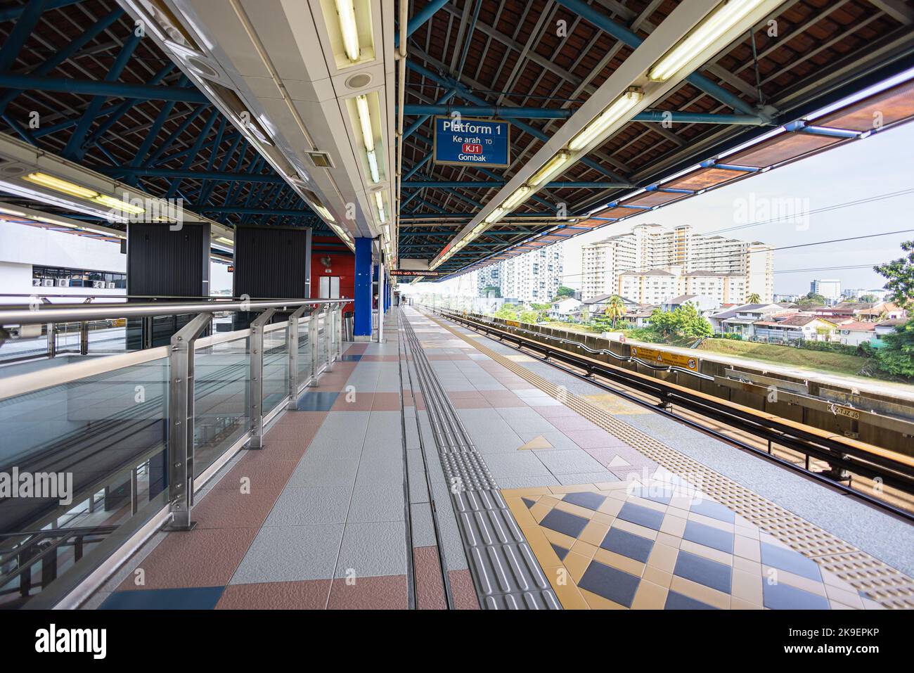 Kuala Lumpur, Malaysia - August 21, 2022: Empty MRT station Asia Jaya ...