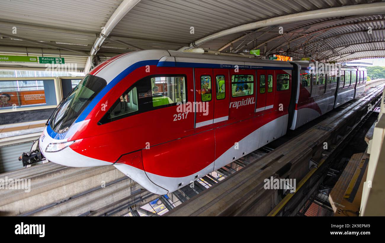 Kuala Lumpur, Malaysia - August 21, 2022: The Monorail train at the ...