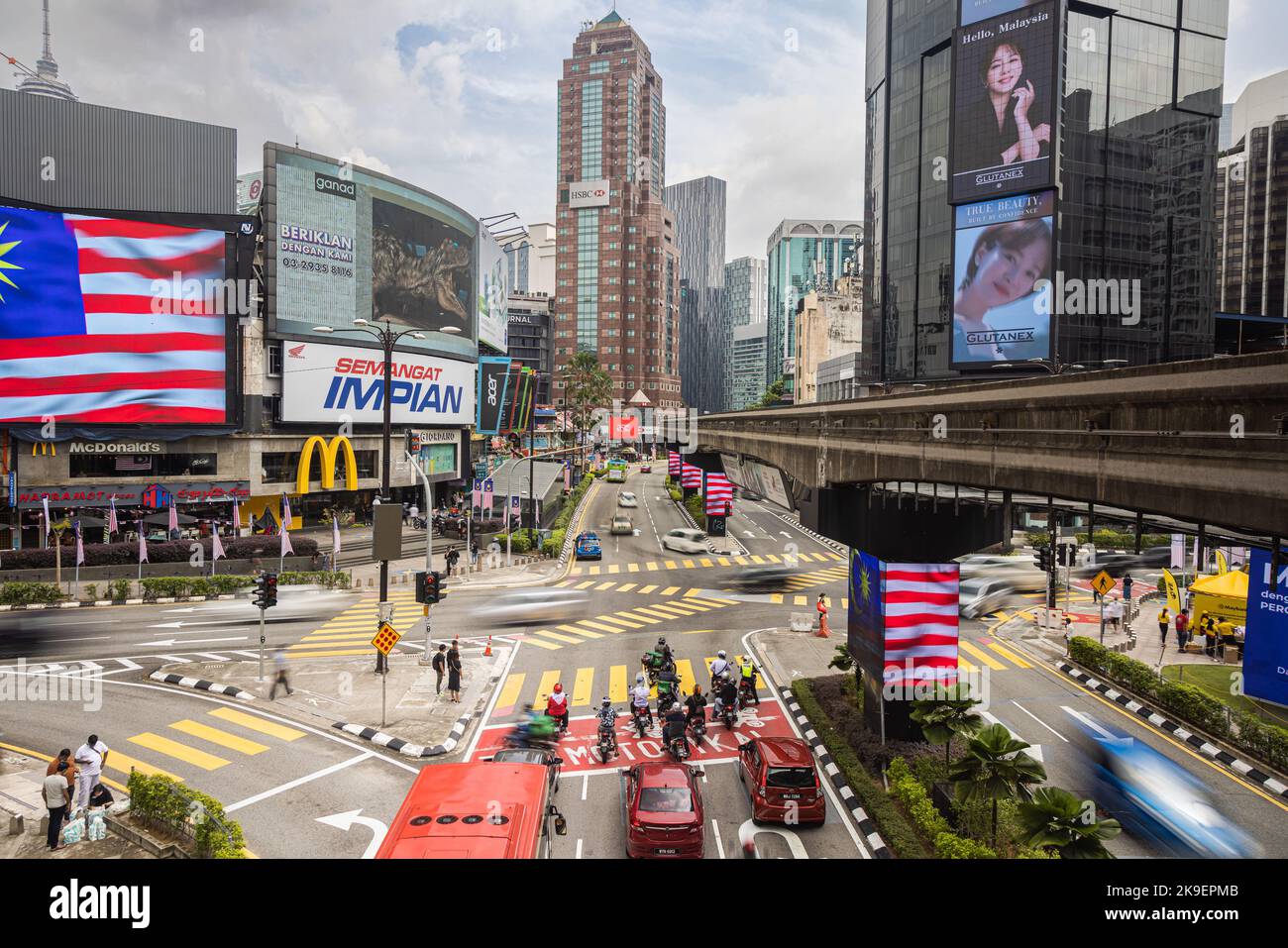 Kuala Lumpur, Malaysia - August 21, 2022: Bukit Bintang intersection ...