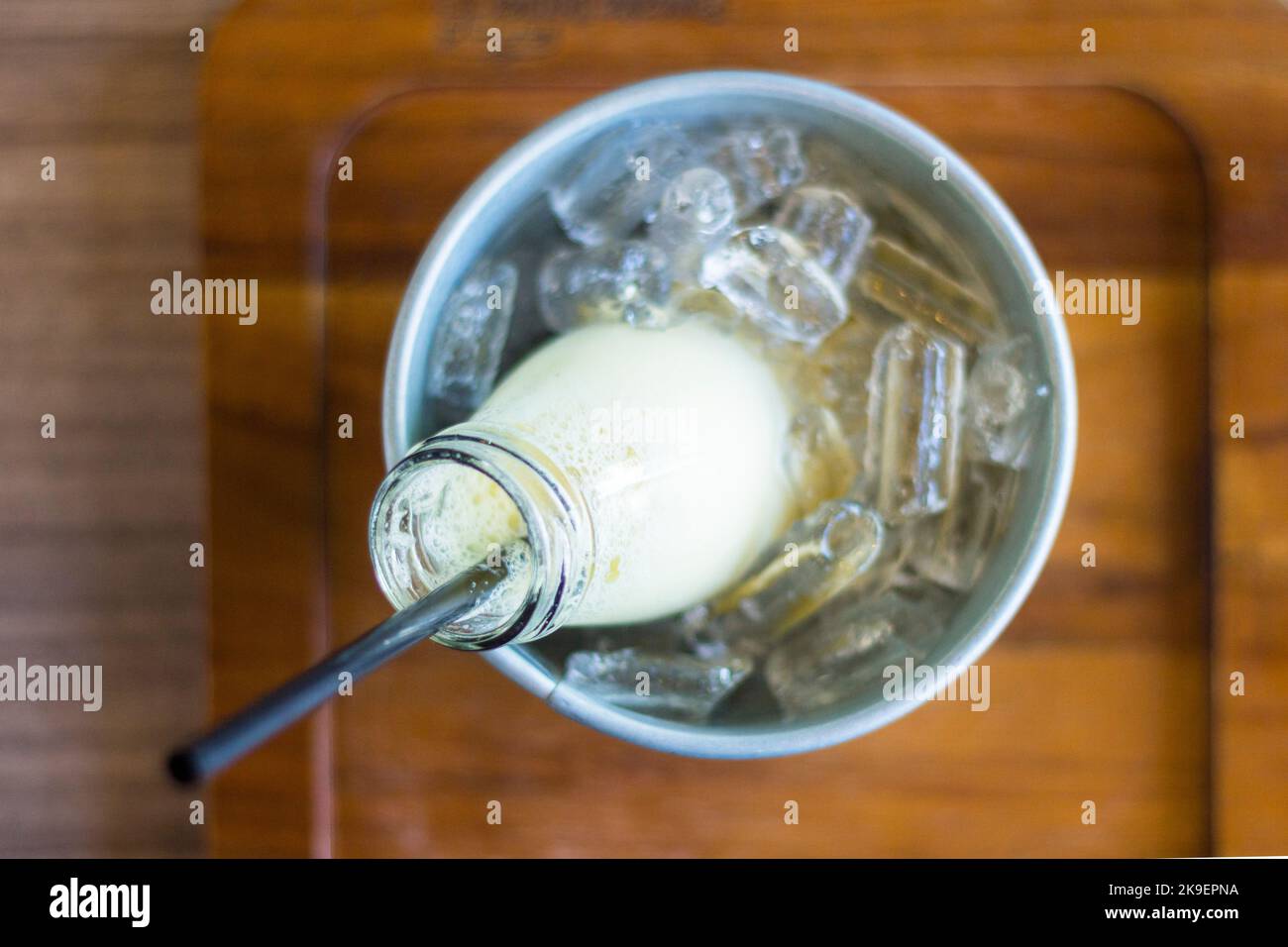 Soya milk drink over ice at a cafe in Phuket, Thailand Stock Photo - Alamy