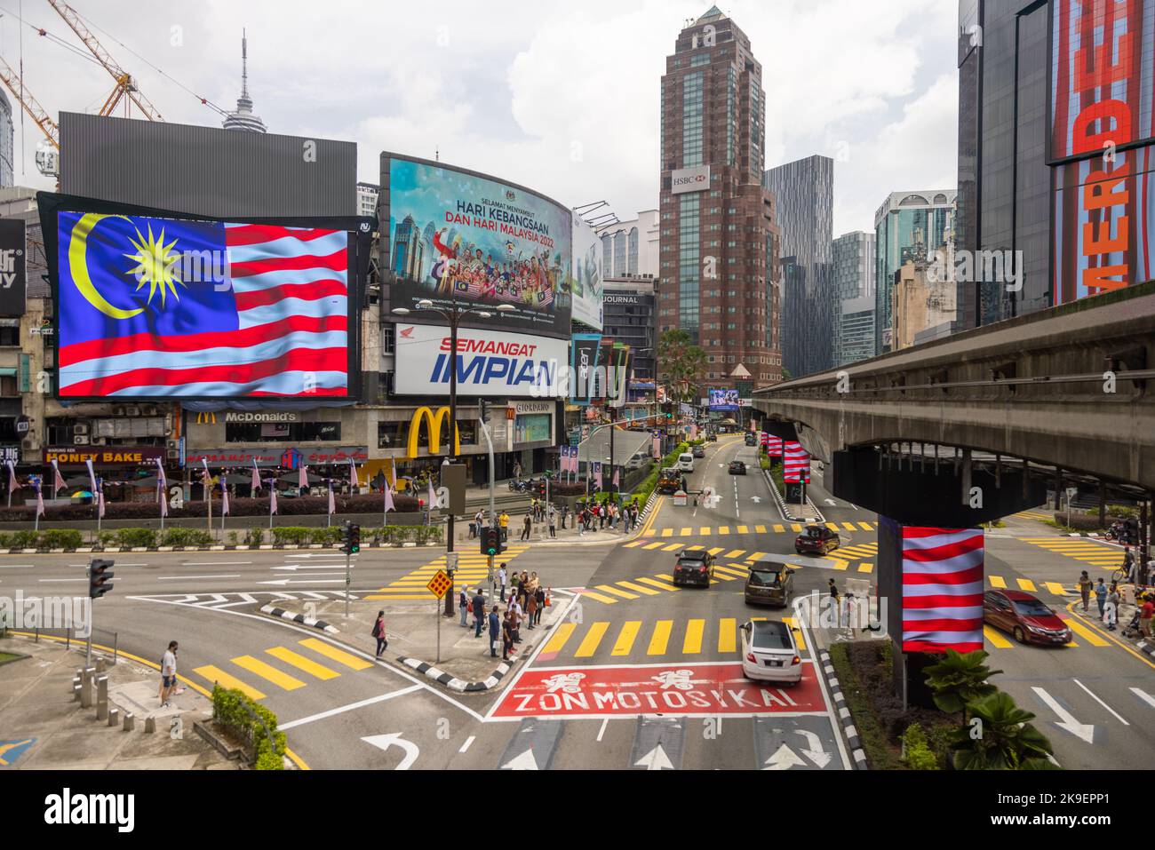 Kuala Lumpur, Malaysia - August 21, 2022: Bukit Bintang intersection ...