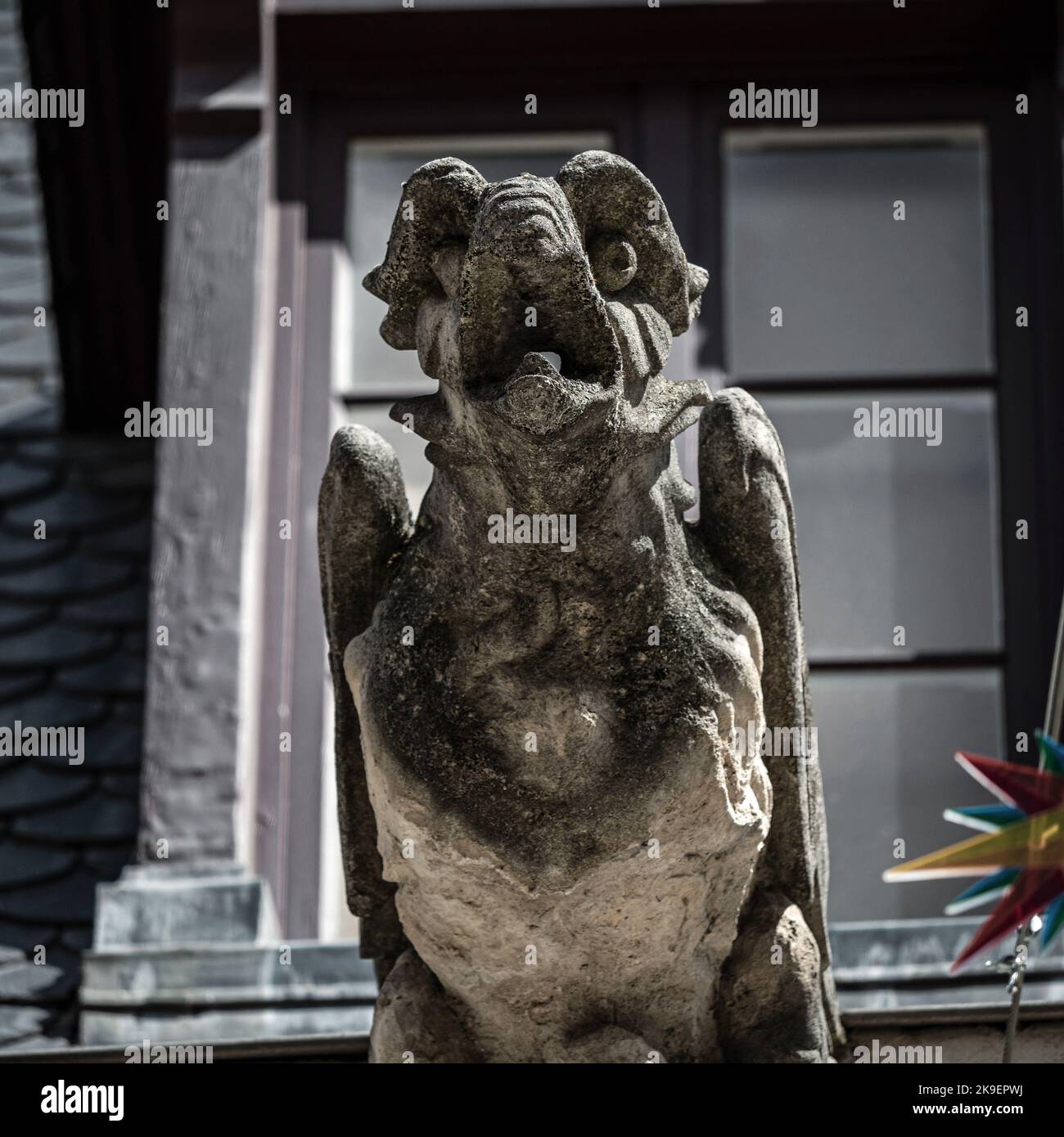 Medieval stone gargoyles on the roof of the palace in Nancy, Lorraine ...