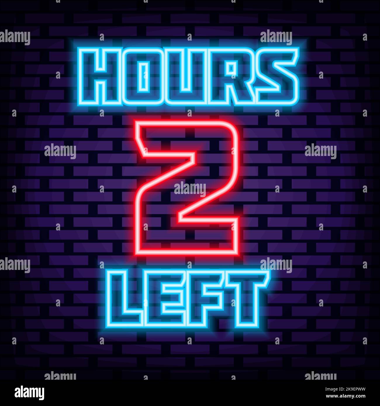 2 hours left Neon quote. Neon script. Night advensing Stock Vector ...