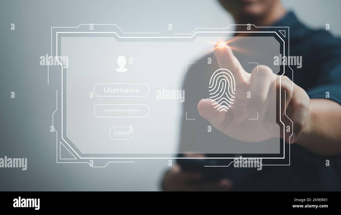 scan fingerprint into computer system with login and password man ...